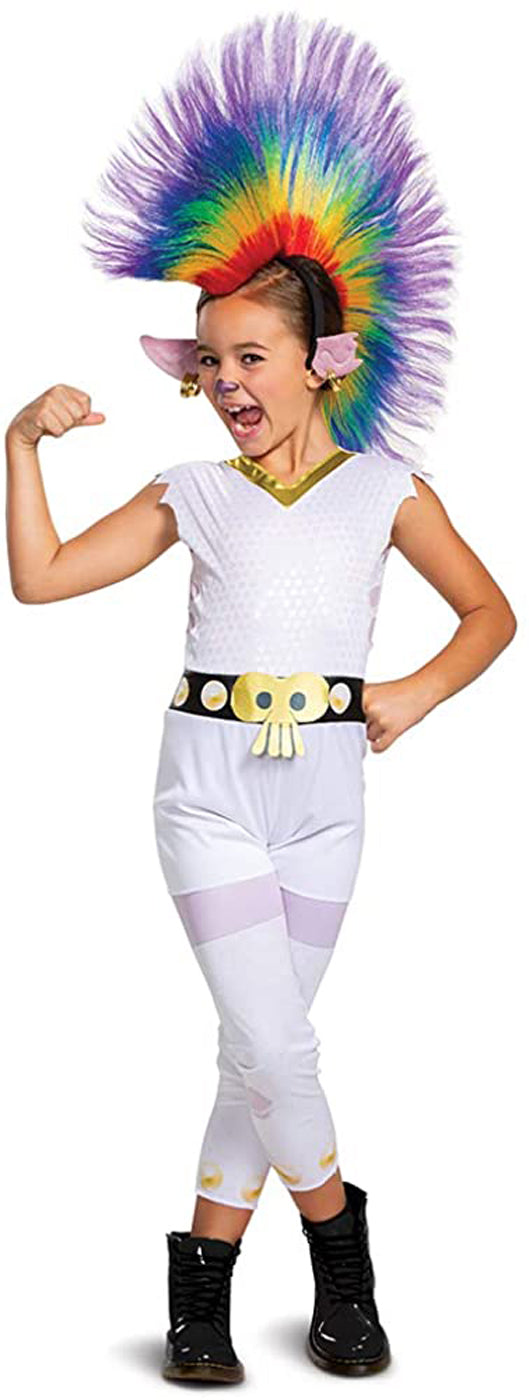 Barb Girls Rainbow Trolls Costume With Wig – Costume Zoo